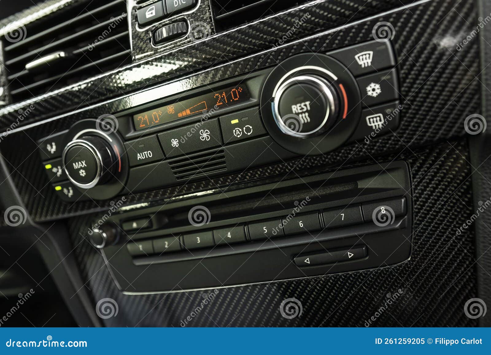 Modern car climate control stock image. Image of concept - 261259205