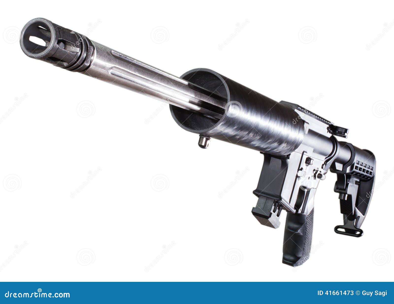Modern sporting rifle stock image. Image of isolated - 41661473
