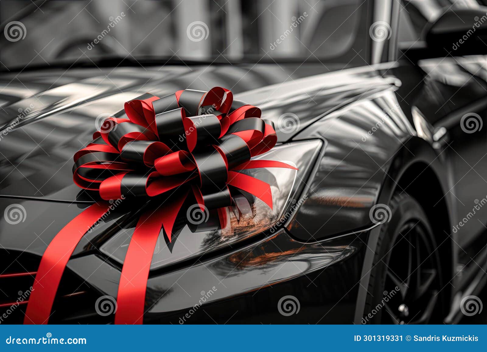 Modern Sports Car with Red Ribbon. Generative AI Stock Illustration ...