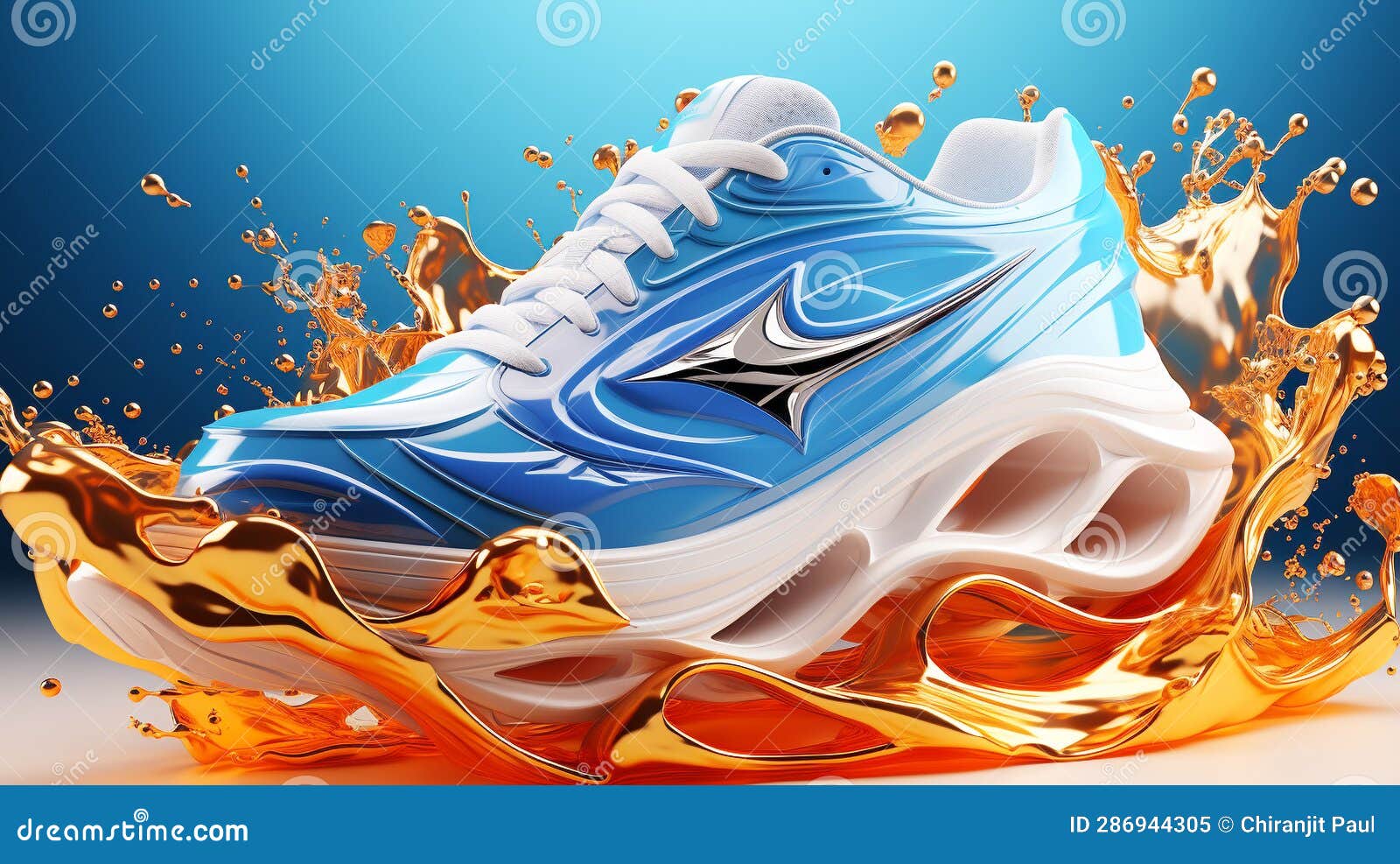 A Modern Sports Shoe Design in Abstract Motion Stock Illustration ...