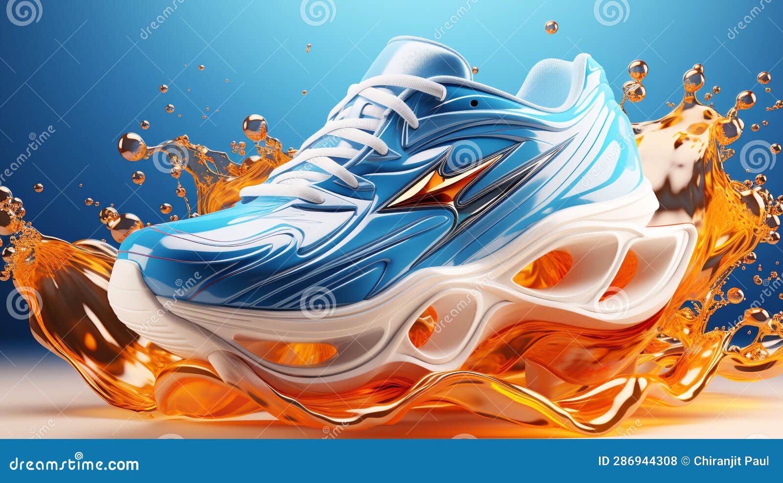 A Modern Sports Shoe Design in Abstract Motion Stock Illustration ...