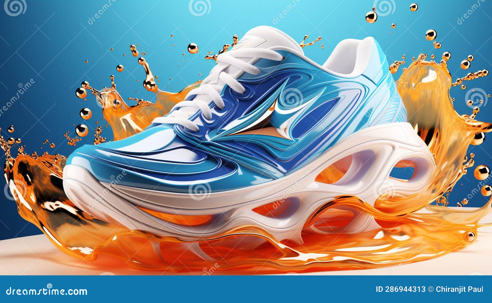 A Modern Sports Shoe Design in Abstract Motion Stock Illustration ...