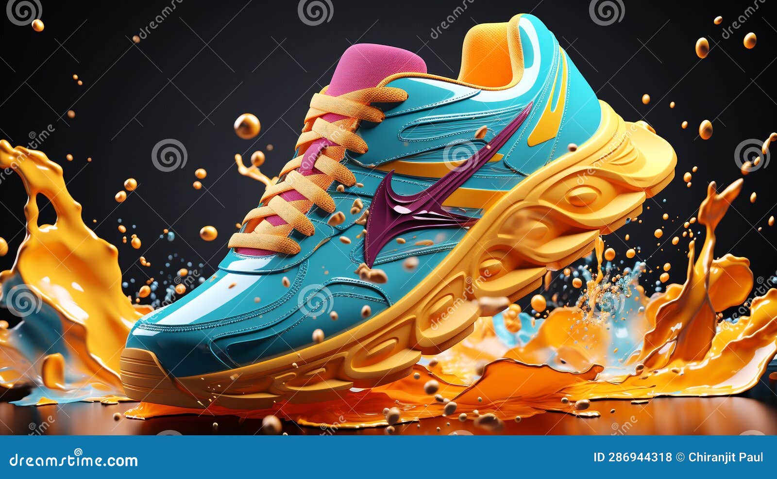 A Modern Sports Shoe Design in Abstract Motion Stock Illustration ...