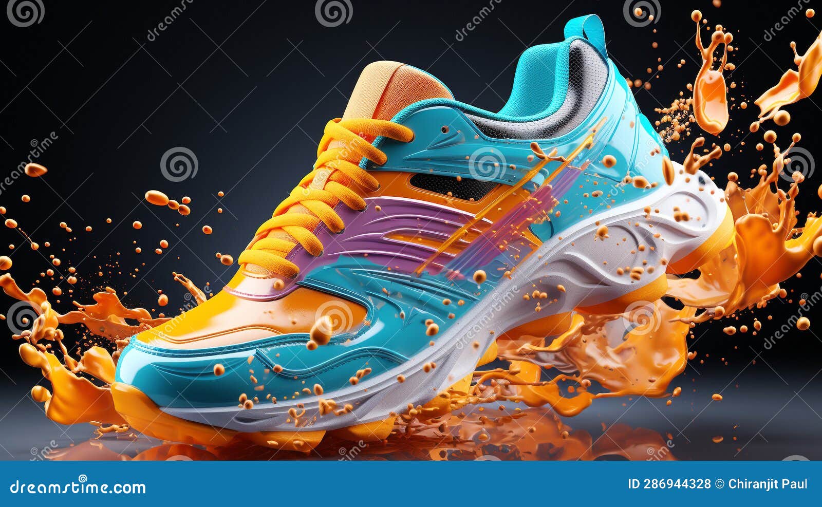 A Modern Sports Shoe Design in Abstract Motion Stock Illustration ...