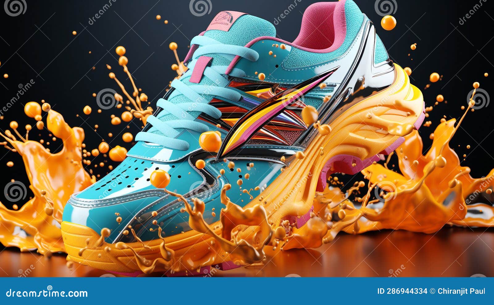 A Modern Sports Shoe Design in Abstract Motion Stock Illustration ...