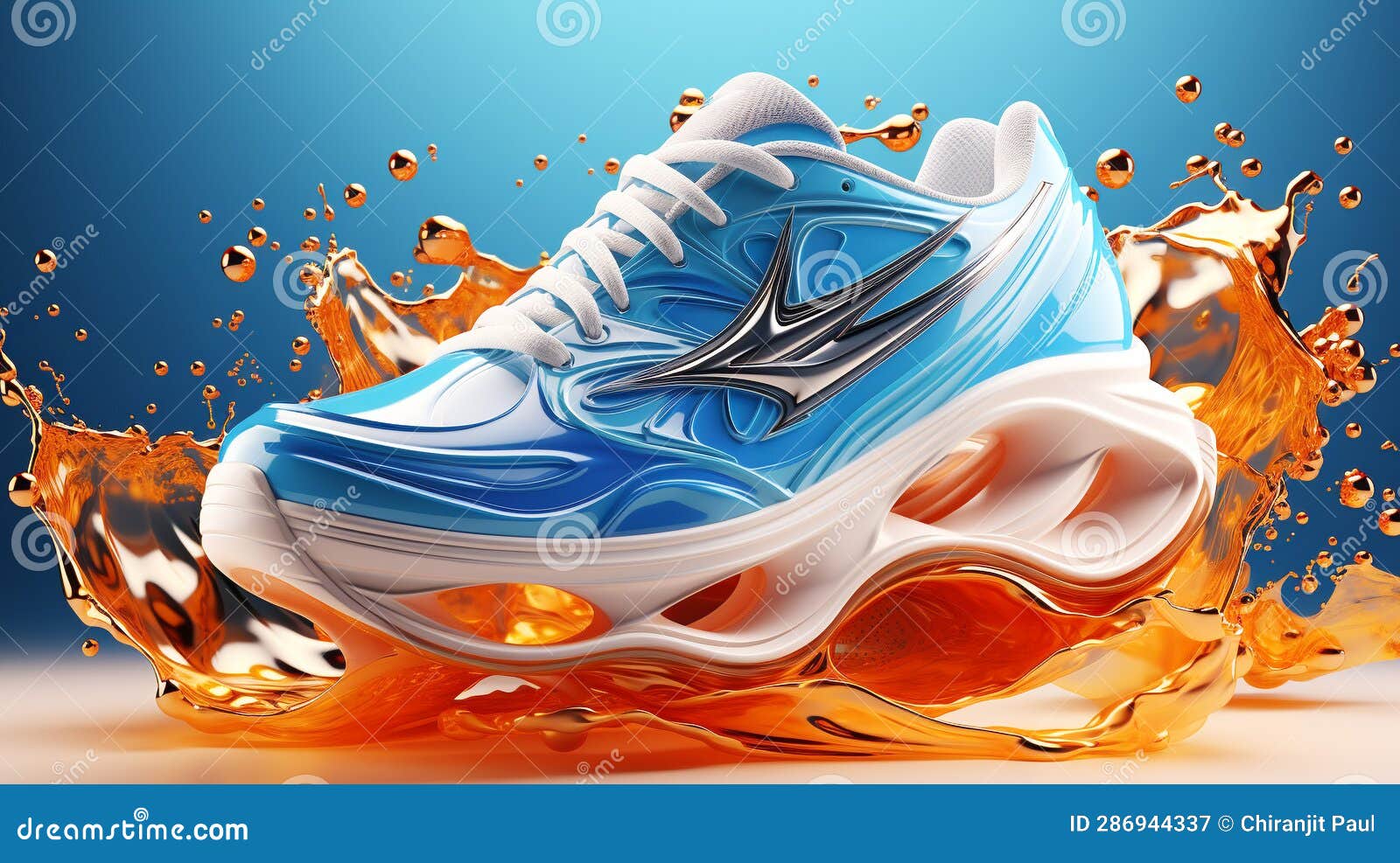 A Modern Sports Shoe Design in Abstract Motion Stock Illustration ...