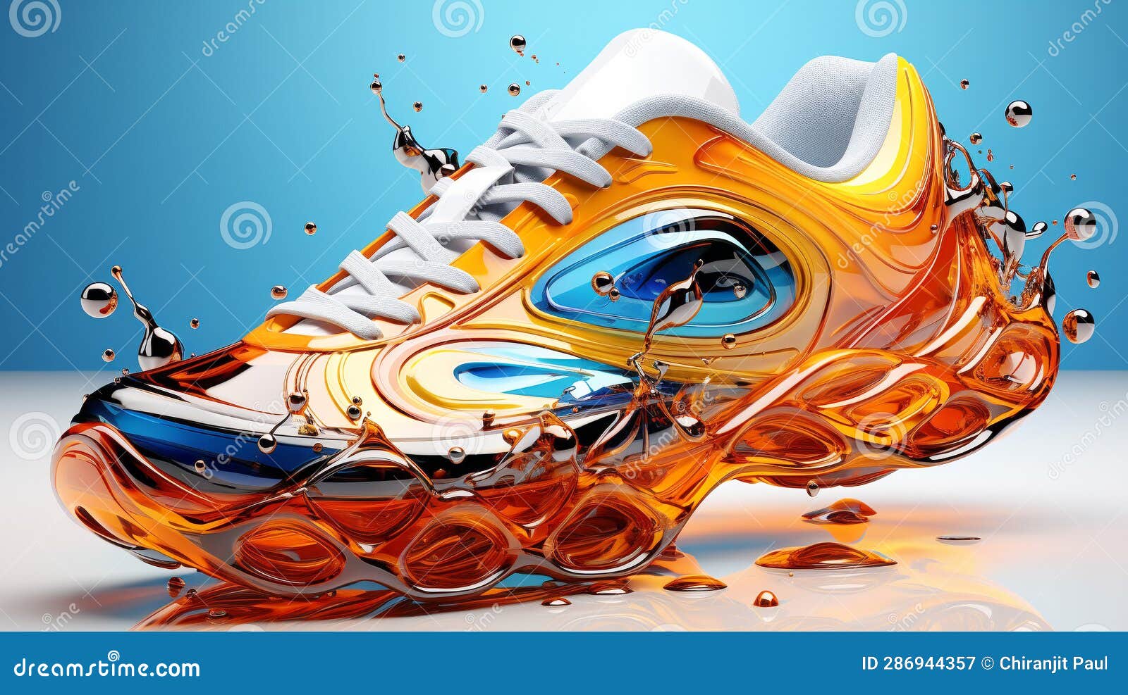 A Modern Sports Shoe Design in Abstract Motion Stock Illustration ...