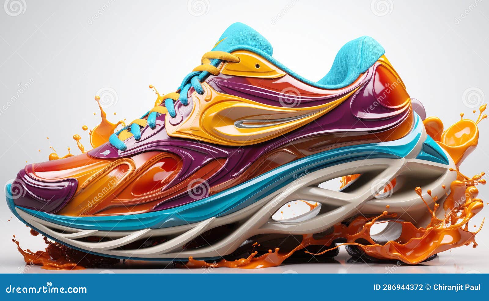A Modern Sports Shoe Design in Abstract Motion Stock Illustration ...