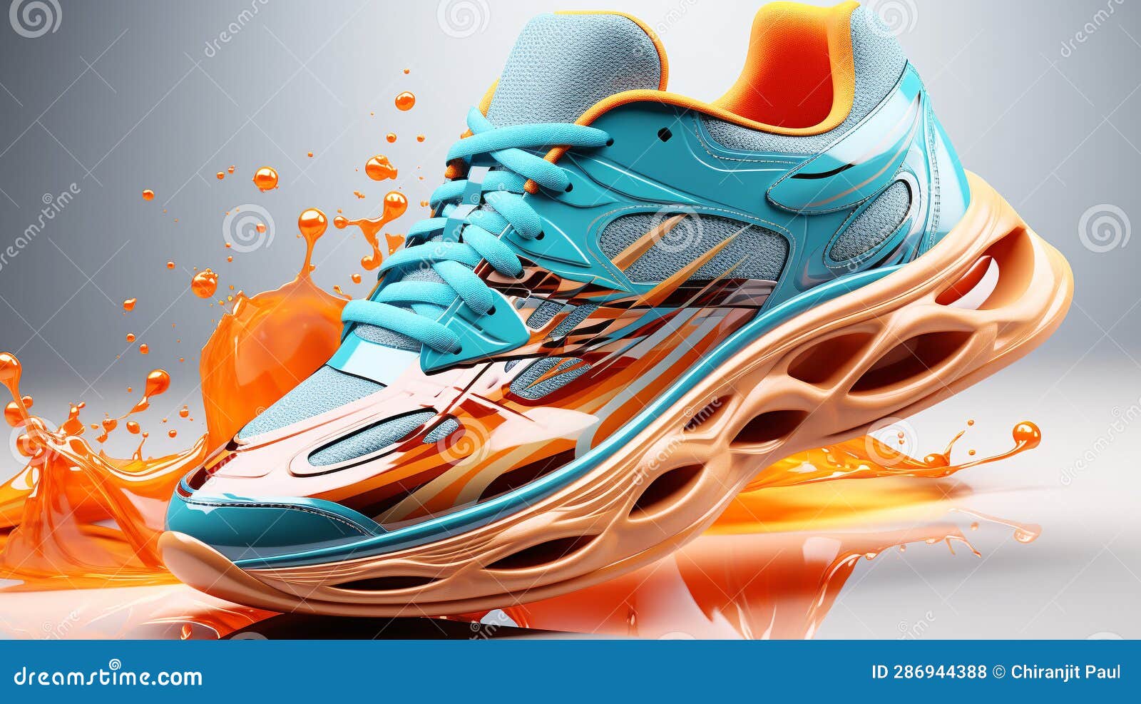 A Modern Sports Shoe Design in Abstract Motion Stock Illustration ...