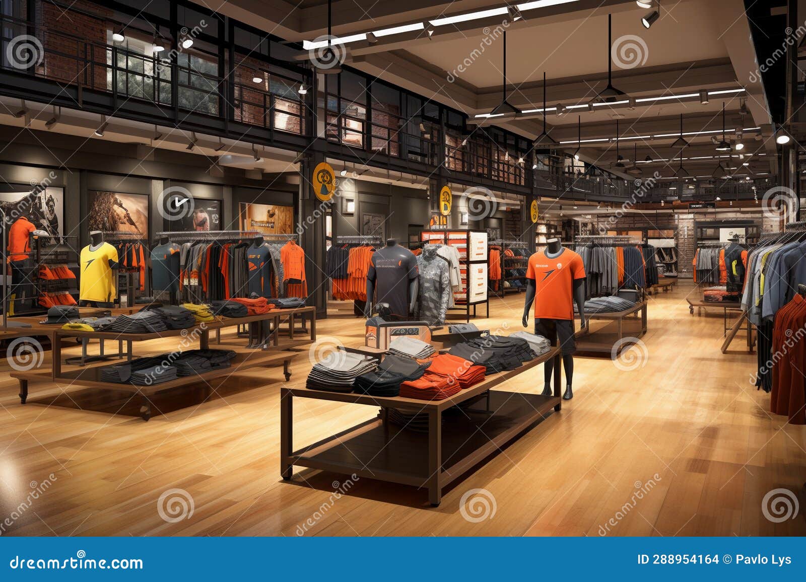 A Modern Sportswear Store. Interior of a Sportswear Store Stock ...