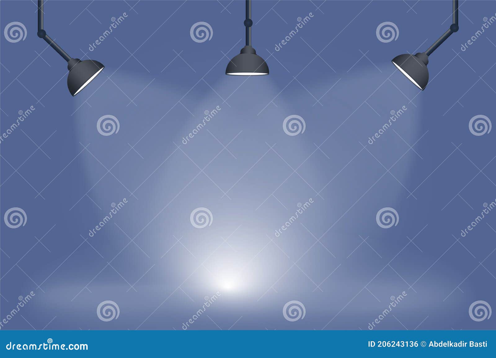 Modern Spot Light Background with Three Sources of Light Stock Vector ...