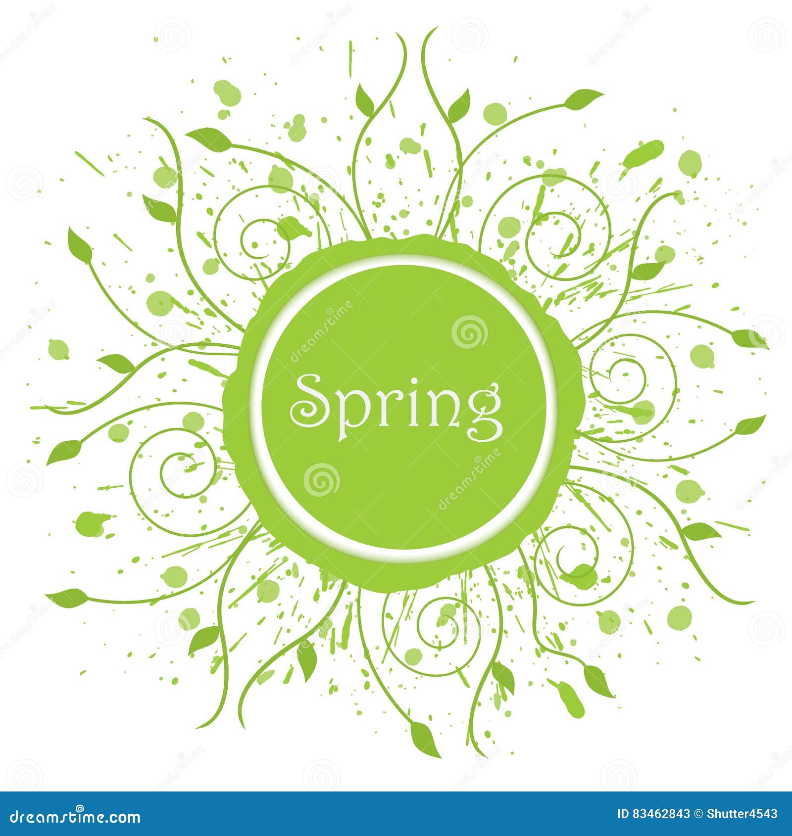 Modern Spring Background Grunge Ink Element with Classic Swirls and ...