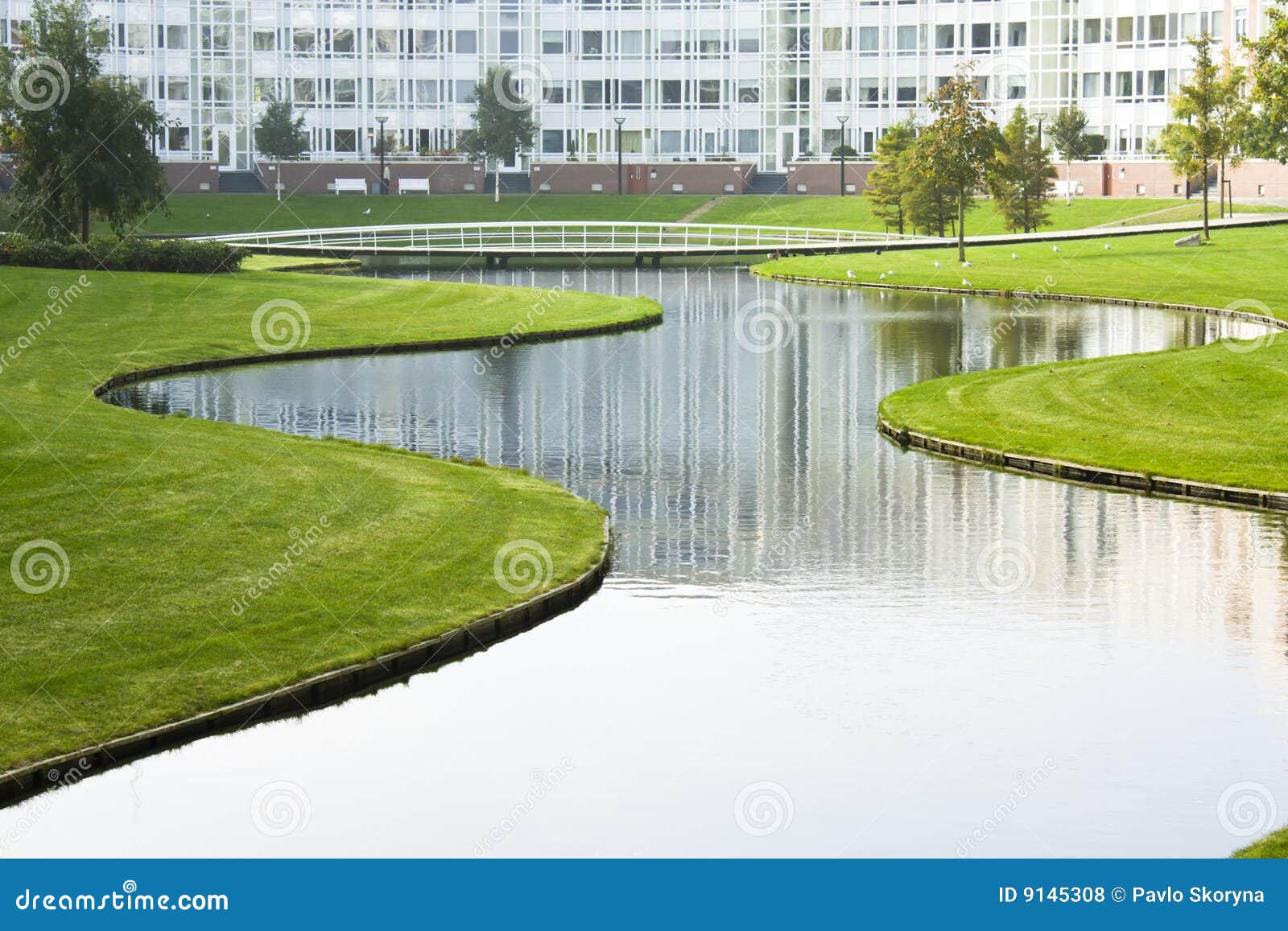 Modern square stock photo. Image of estate, lake, city - 9145308