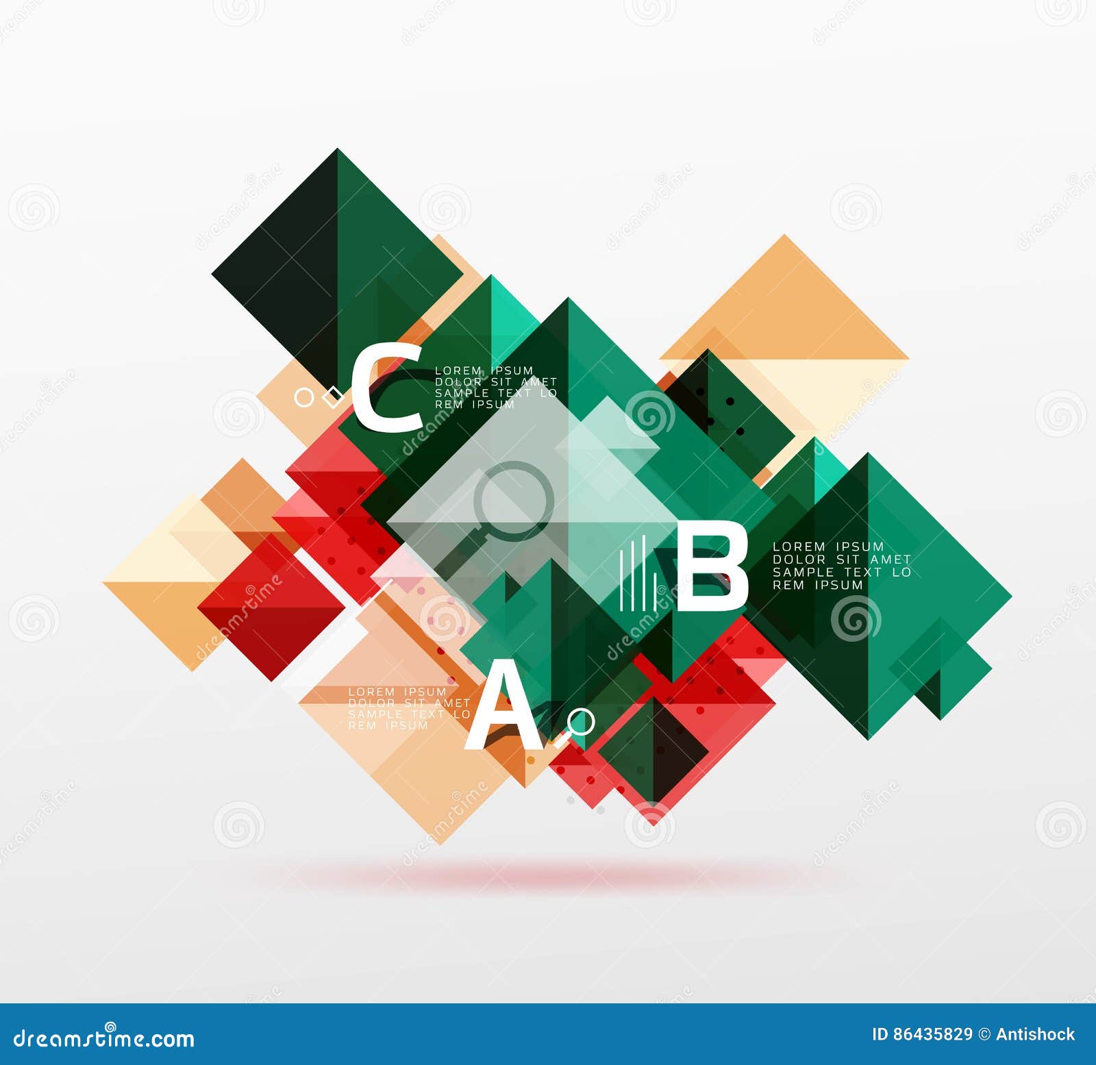 Modern Square Composition, Abstract Banner Stock Illustration ...