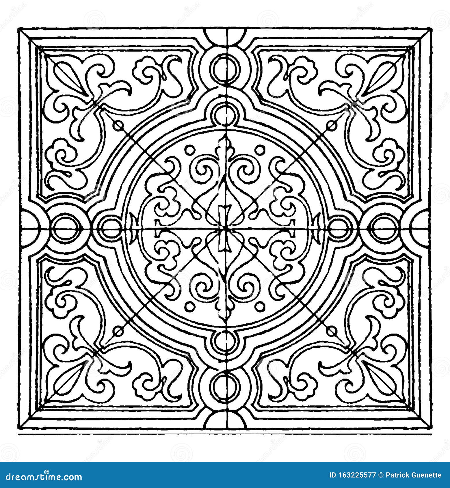 Modern Square Panel is a Heavy Design, Vintage Engraving Stock Vector ...
