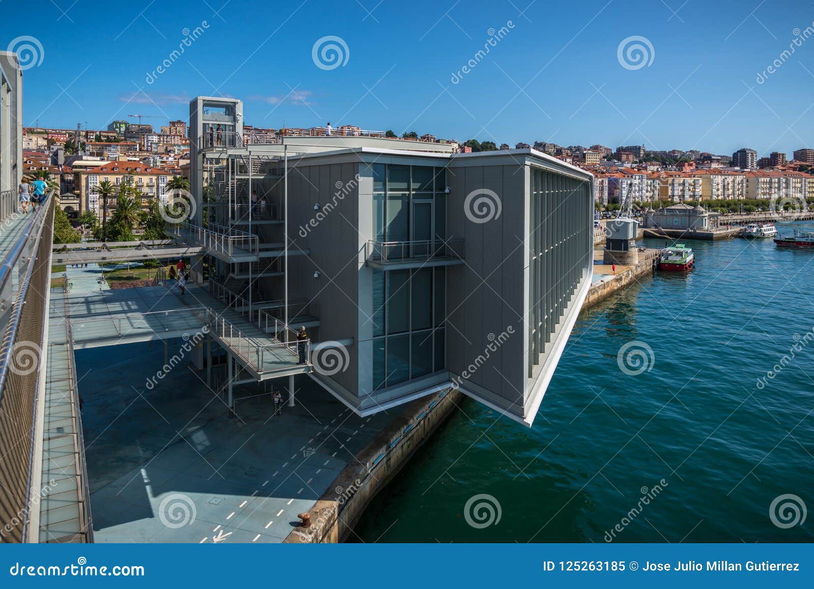 Modern square of Santander editorial image. Image of museum - 125263185