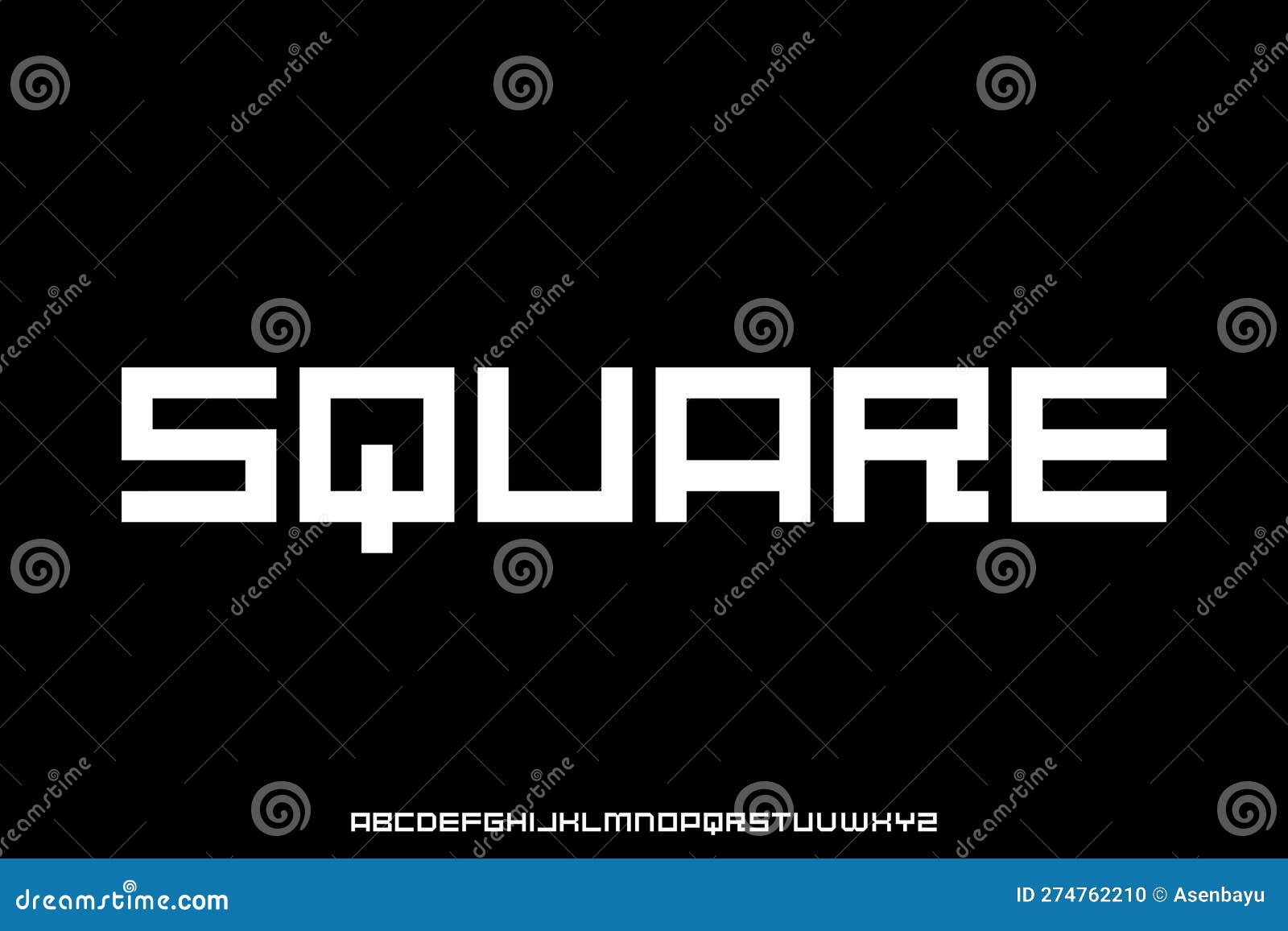 Modern Square Geometric Shape Display Font Vector Illustration Stock ...
