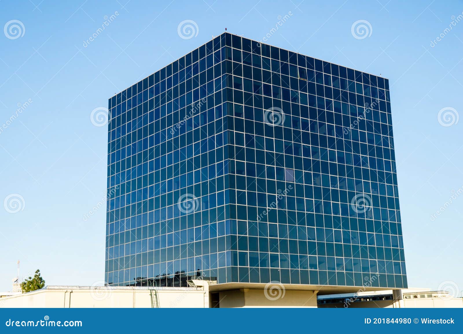 Modern Square-shaped Glass Office Building Stock Photo - Image of ...