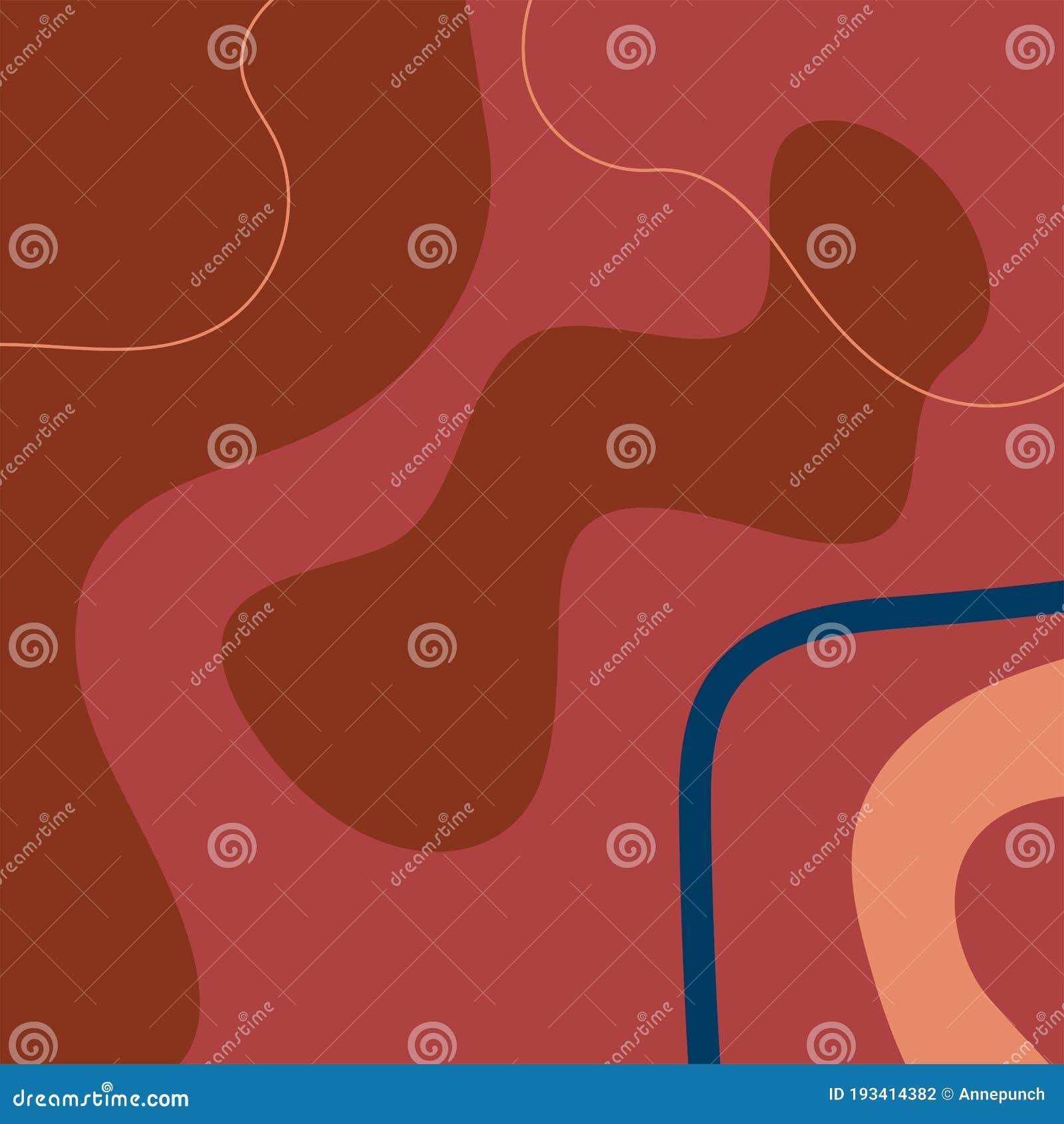 Modern Square Template with Abstract Shapes by Hand. Stock Vector ...