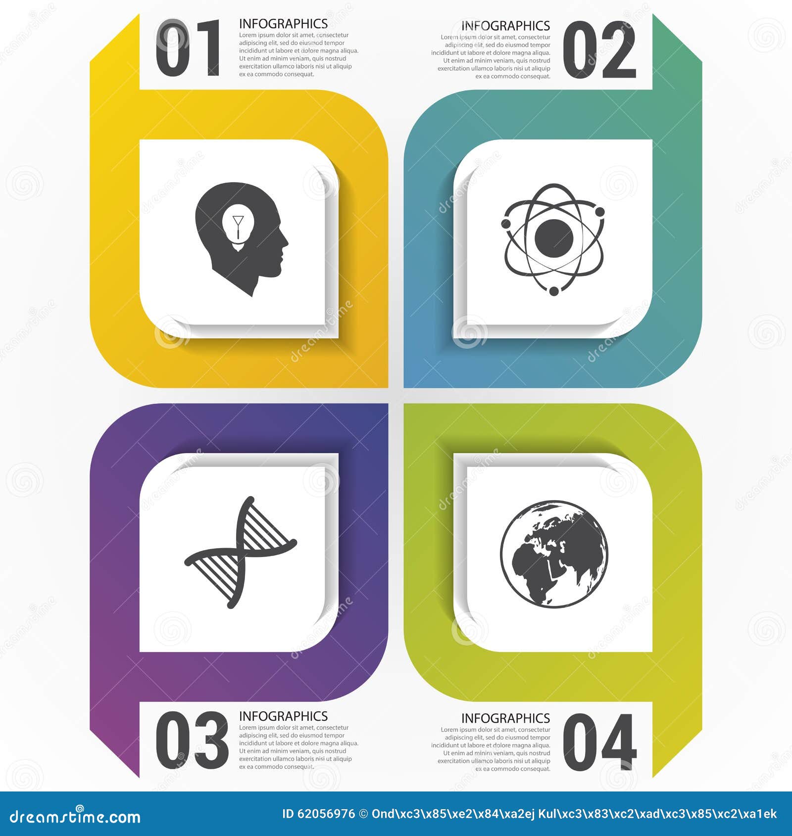 Modern Squares. Infographic Design Template Stock Vector - Illustration ...