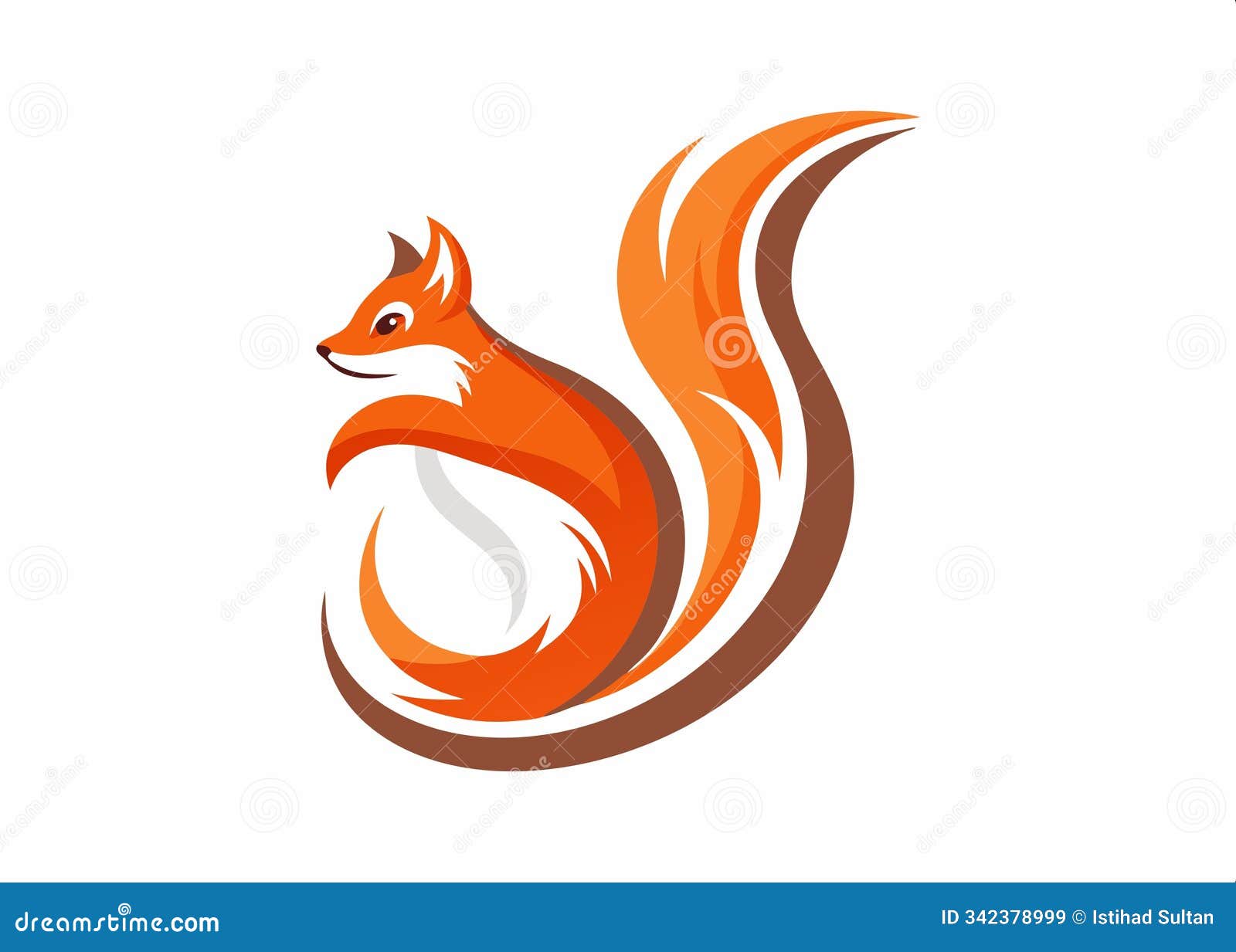 Modern Squirrel Logo with Curled Tail - Unique Animal Design Editorial ...