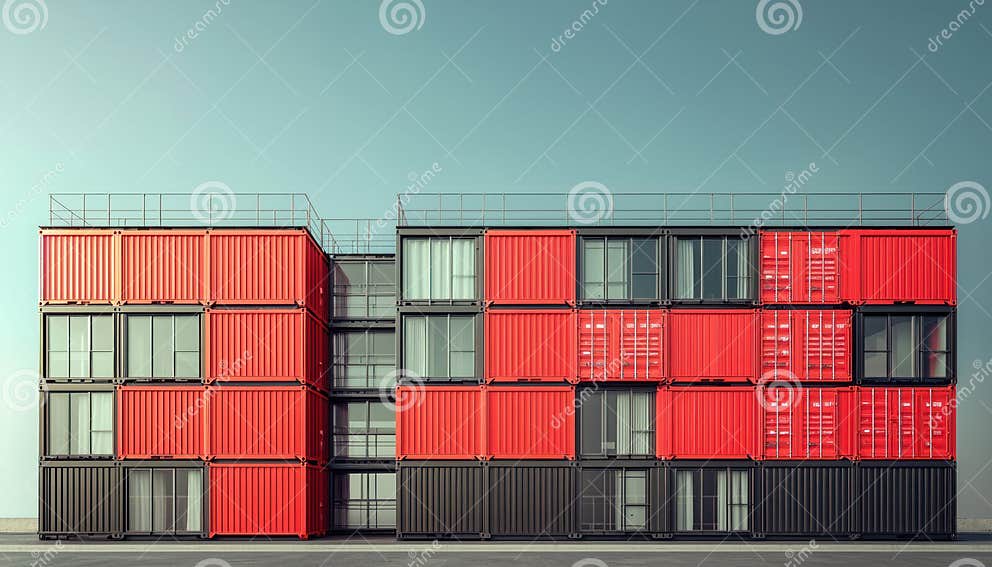 Modern Stacked Modular Containers Create Striking Building Facade ...