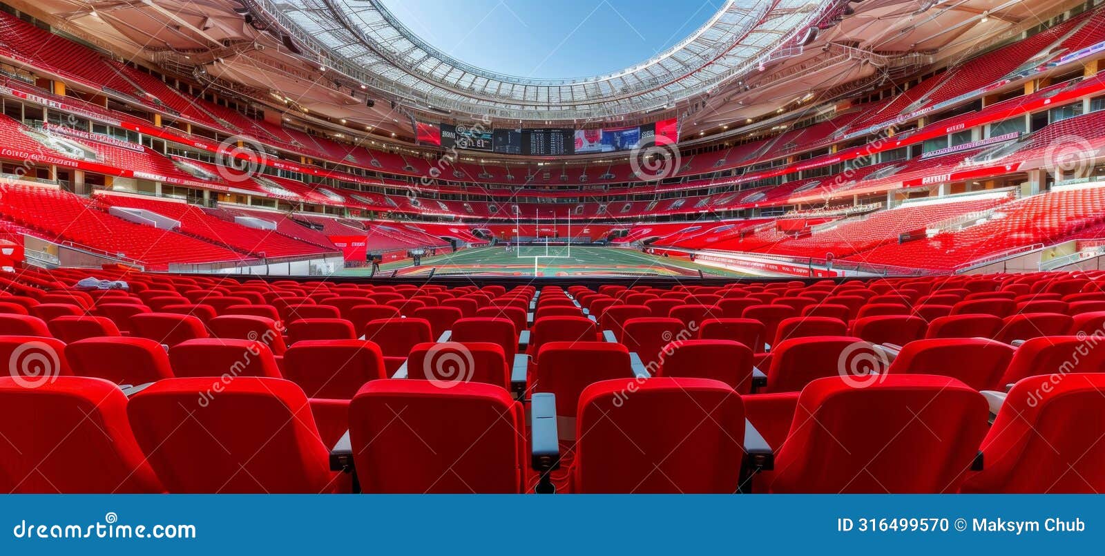 Modern Stadium Interior with Spacious Seating, Grand Architecture, and ...