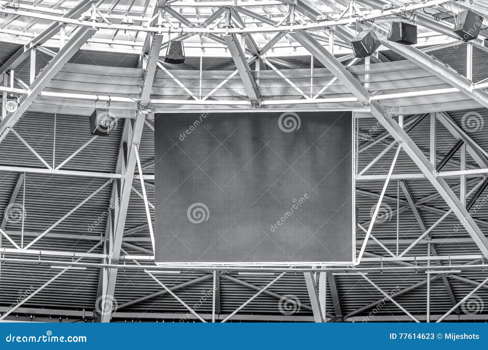 Modern Stadium Roof Construction and LED Display Stock Image - Image of ...