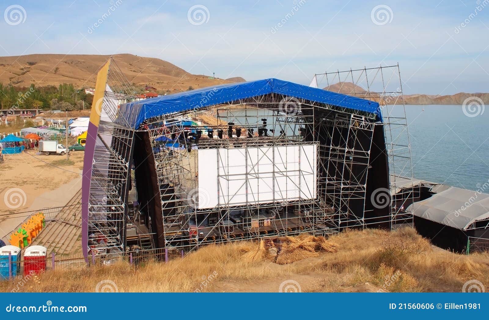 Modern stage on the beach stock photo. Image of color - 21560606