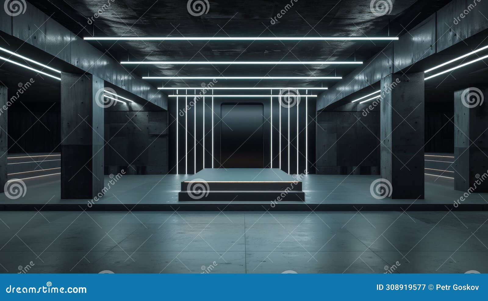 Modern Stage with Dynamic LED Portal Frame Stock Image - Image of ...