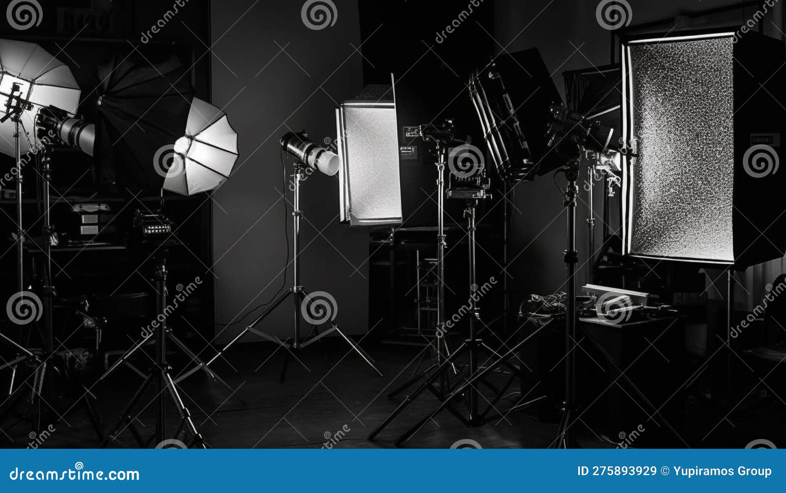 Modern Stage Illuminated by Strobe Light Generated by AI Stock Image ...