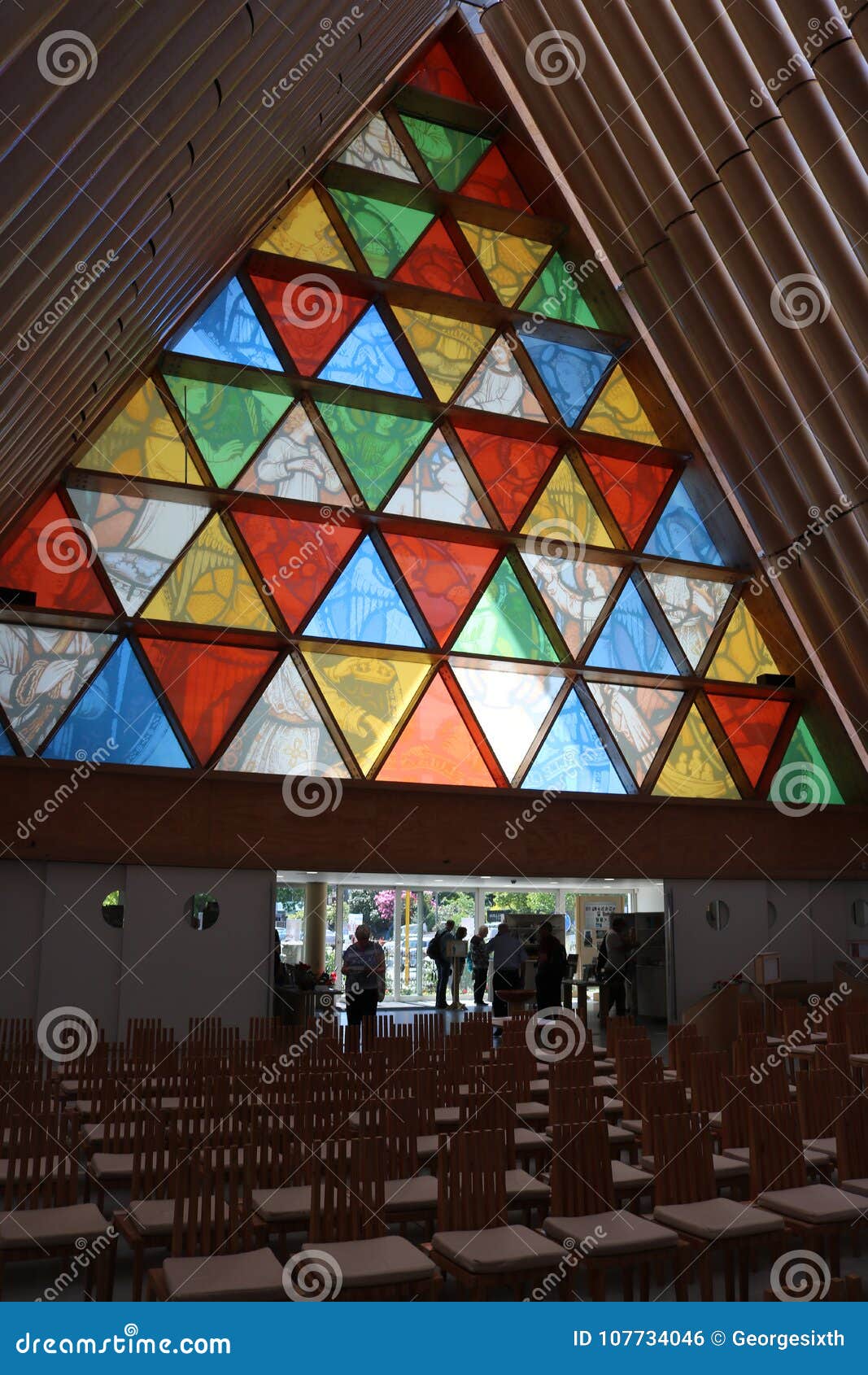 Modern Stained Glass Window in Cardboard Cathedral Editorial Photo ...