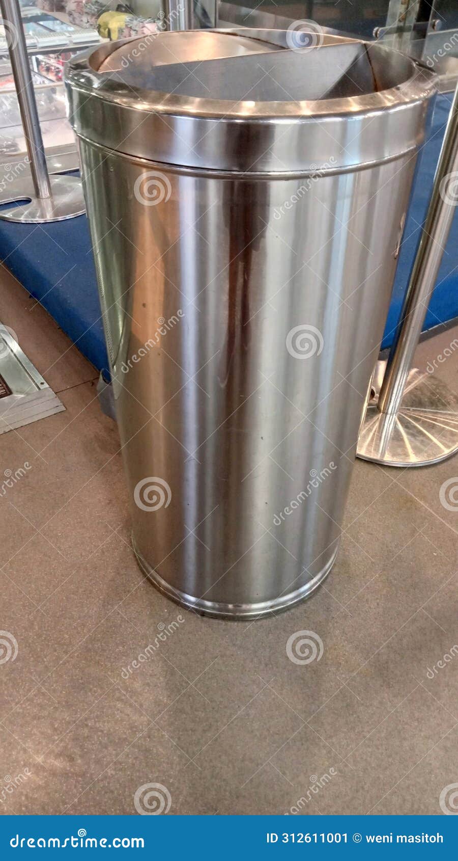 Modern Stainless Steel Trash Can Stock Image - Image of stainless ...