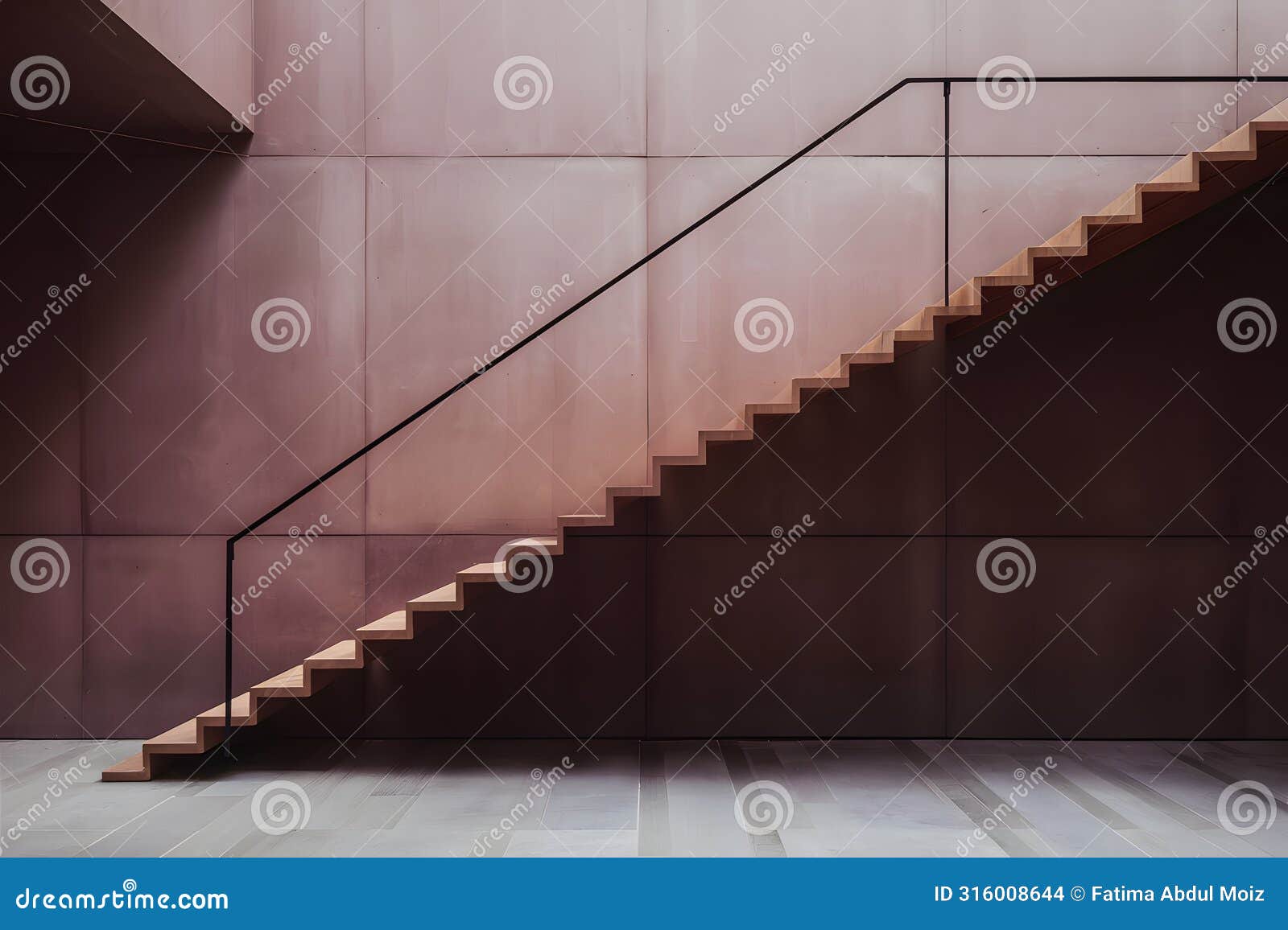 Modern Staircase on Gradient Wall Evokes Calm and Progress with ...