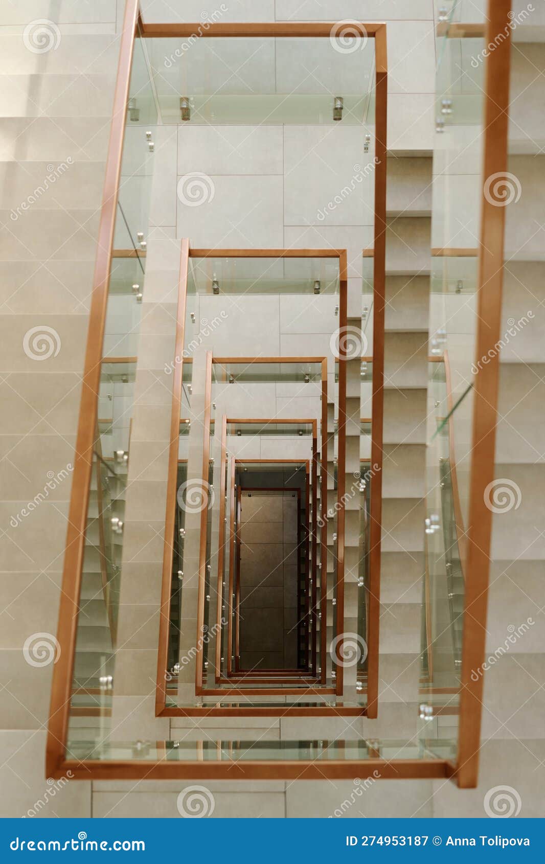 Modern Staircase in Office Building Stock Image - Image of indoors ...
