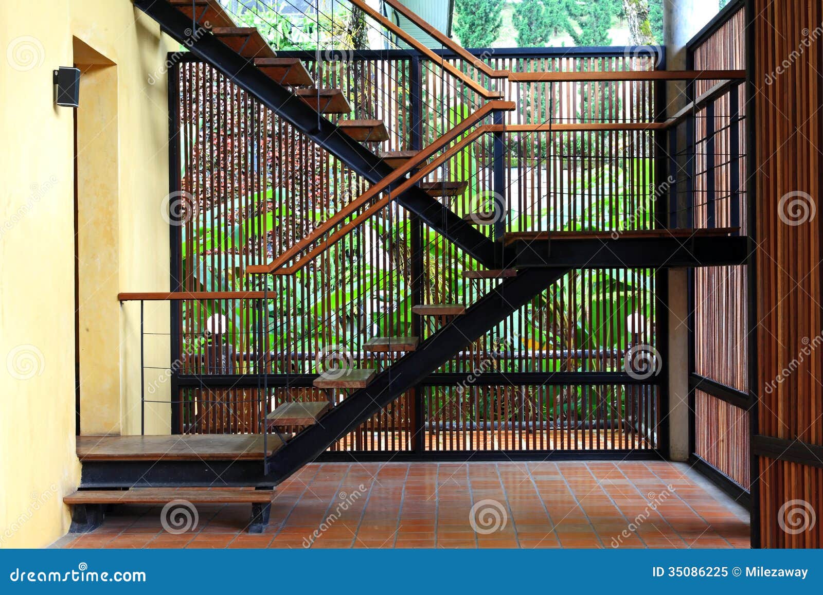 Modern stairway stock image. Image of upstairs, stair - 35086225