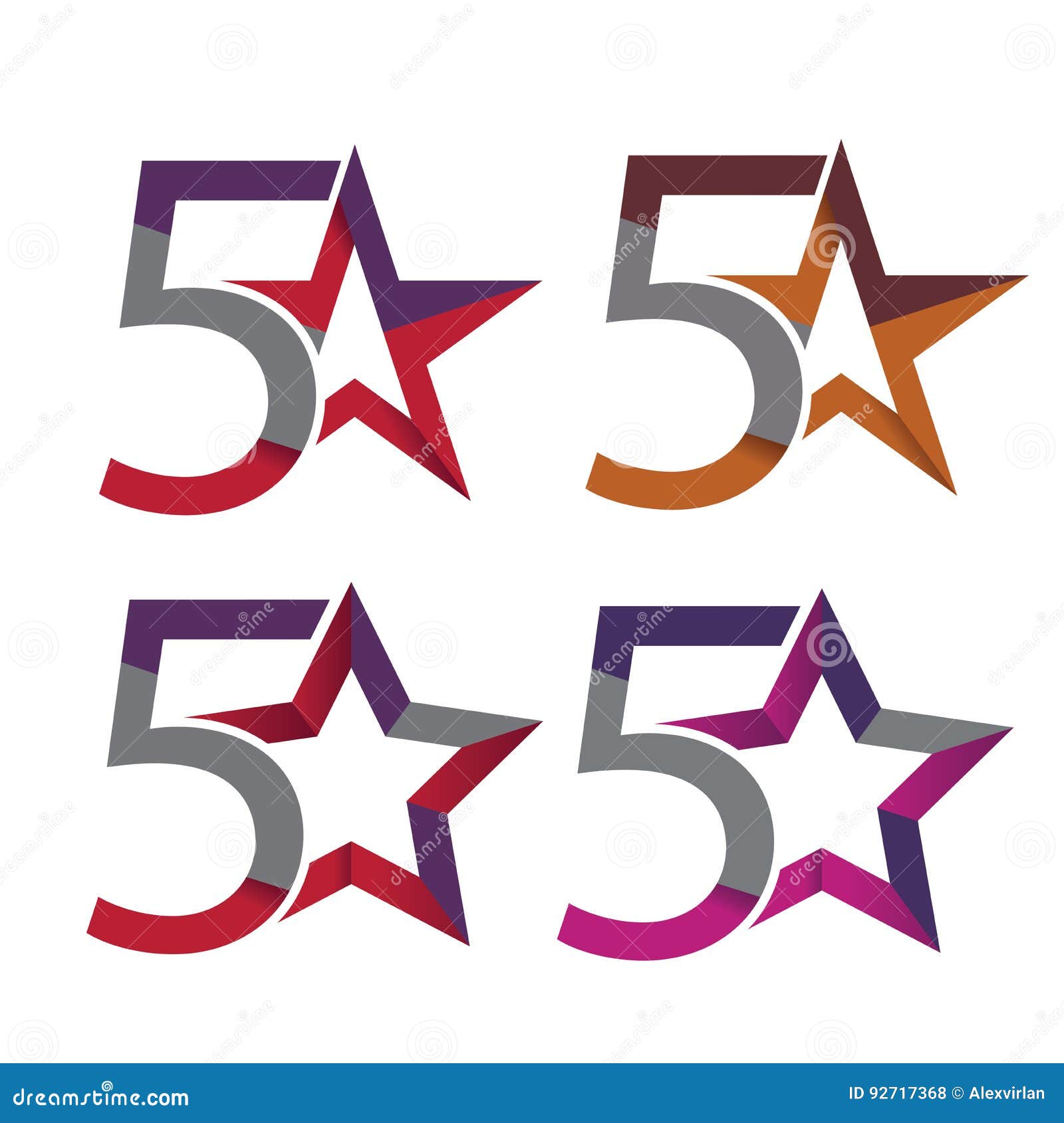 Modern 5 Star Logo Concepts Stock Vector - Illustration of corporate ...