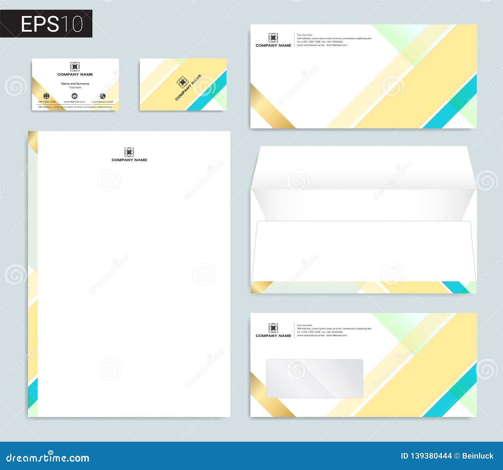 Modern Stationery Set in Vector Format Stock Vector - Illustration of ...