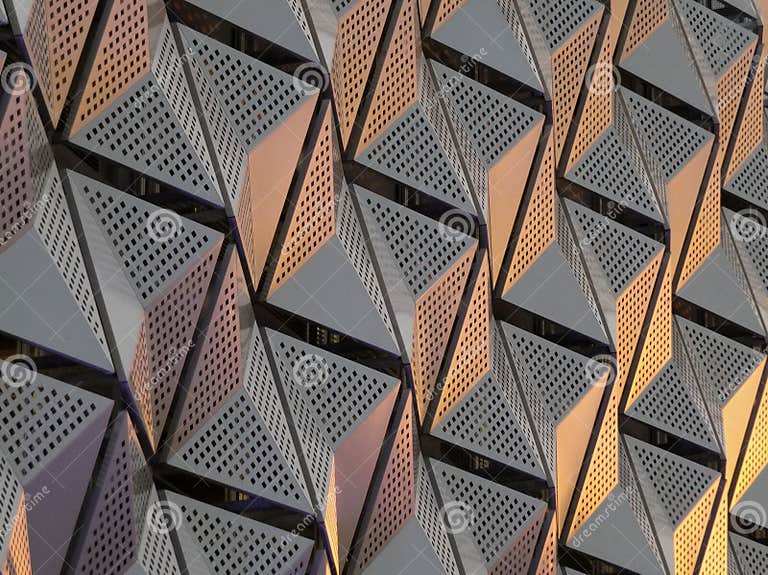 Modern Steel Angular Geometric Cladding with Colour Tones and ...