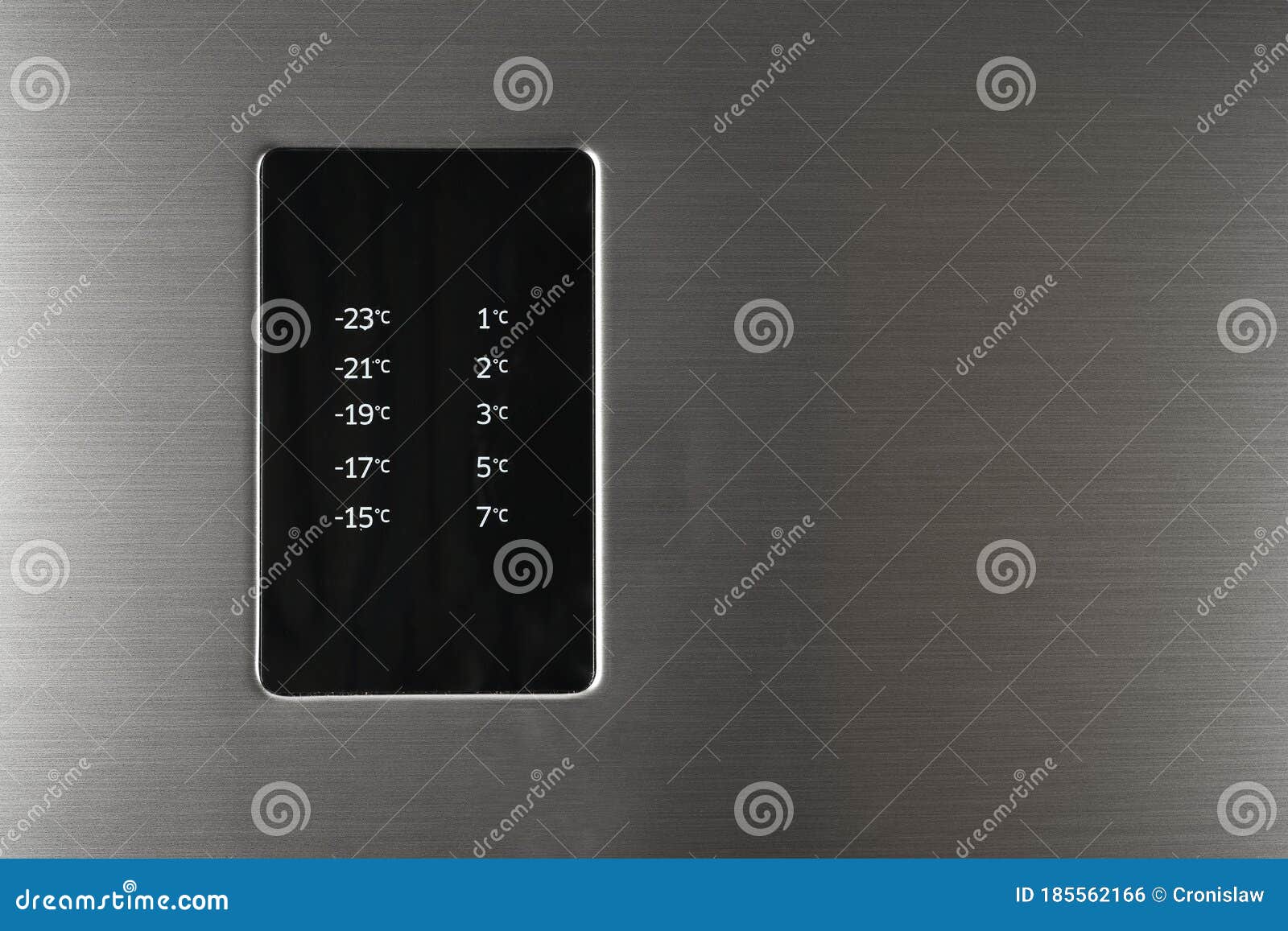 Modern Steel Colored Fridge and Freezer Control Panel Stock Photo ...