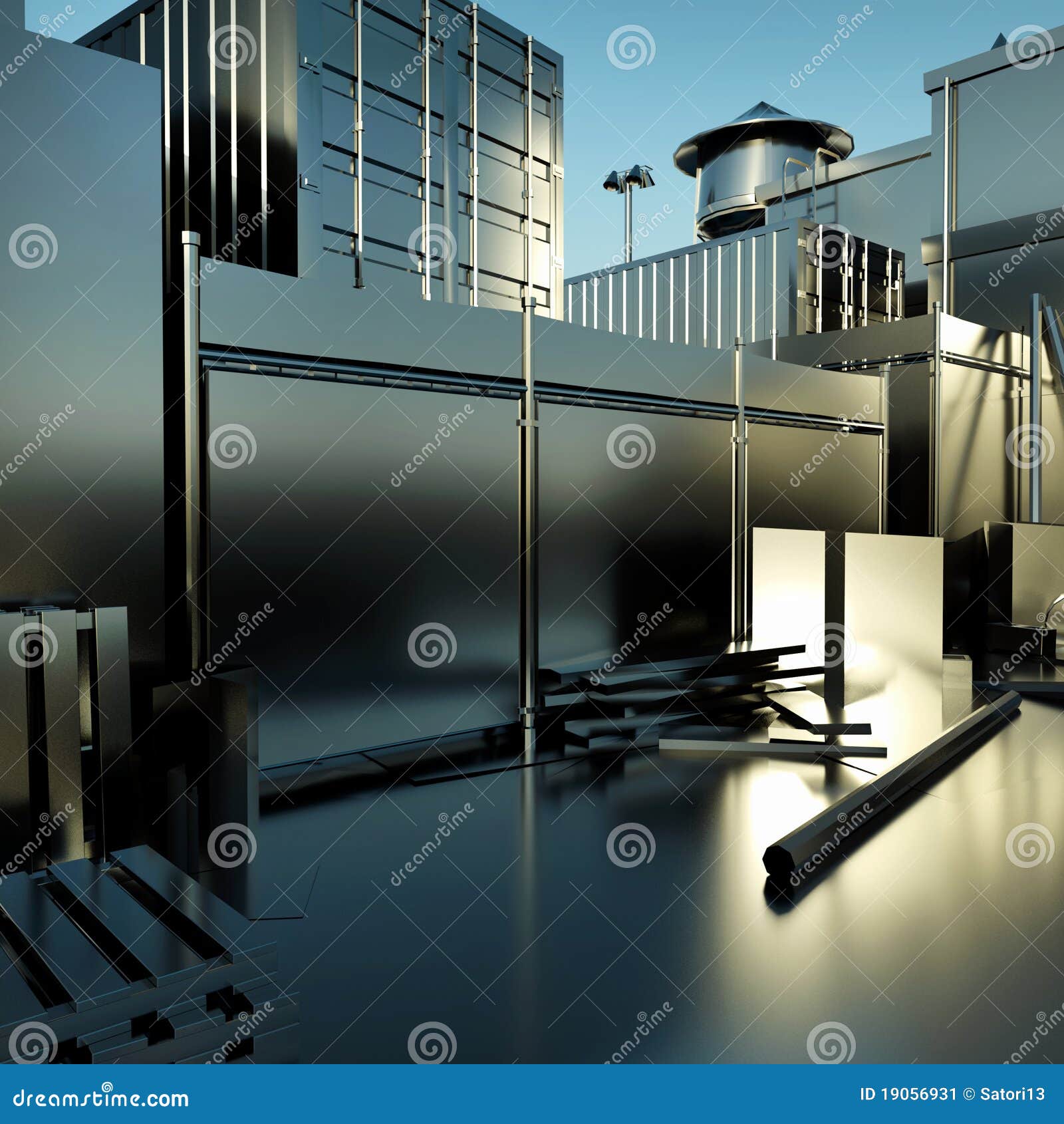 Modern steel factory stock illustration. Illustration of chemistry ...