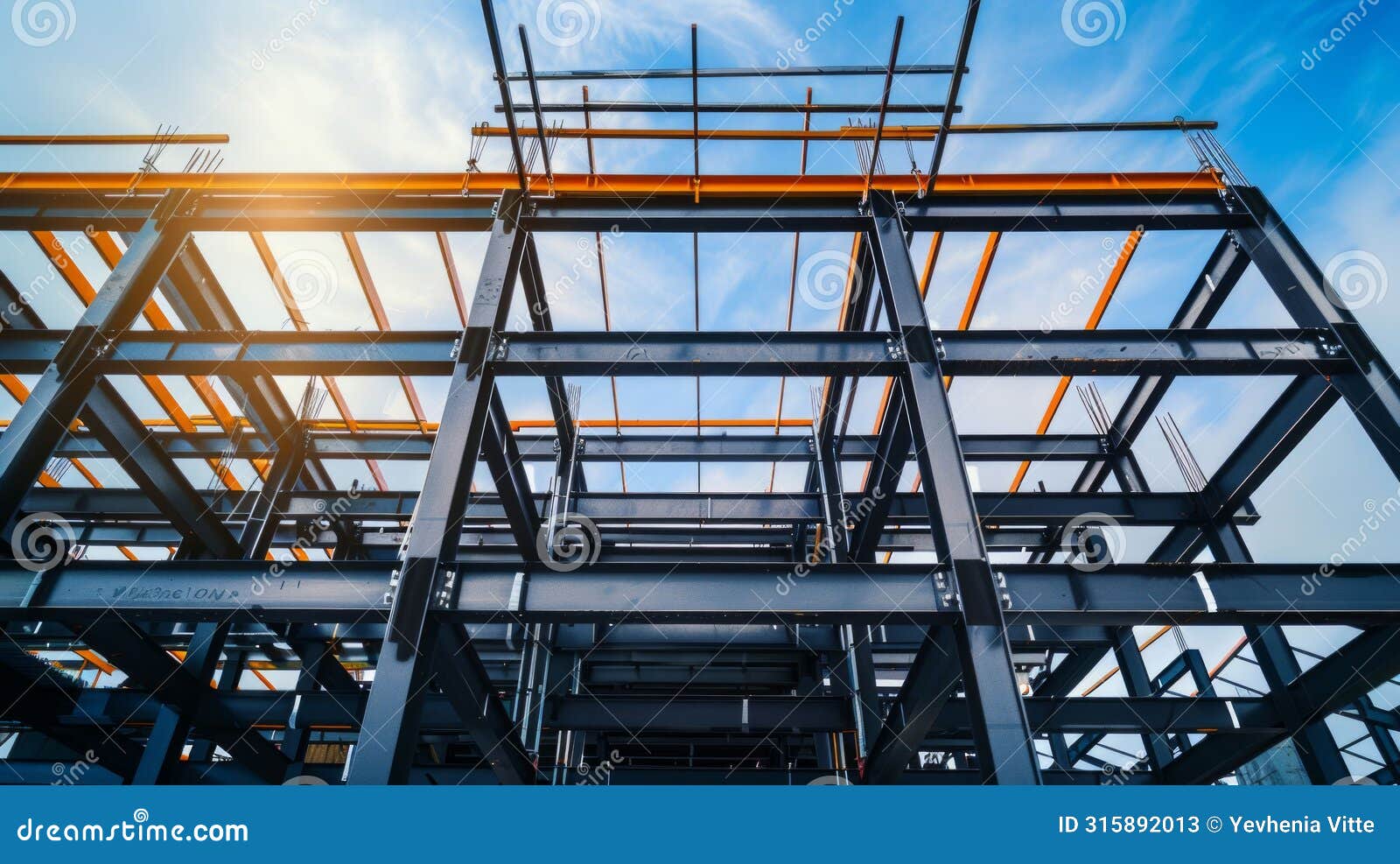 Modern Steel Framework of a Building Under Construction. Generative Ai ...