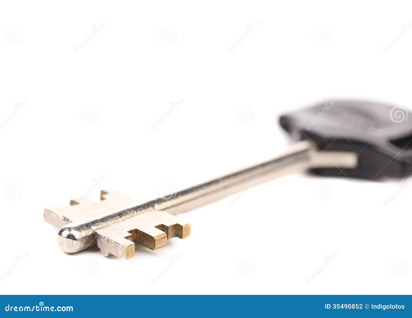 Modern steel-plastic key. stock photo. Image of lock - 35490852