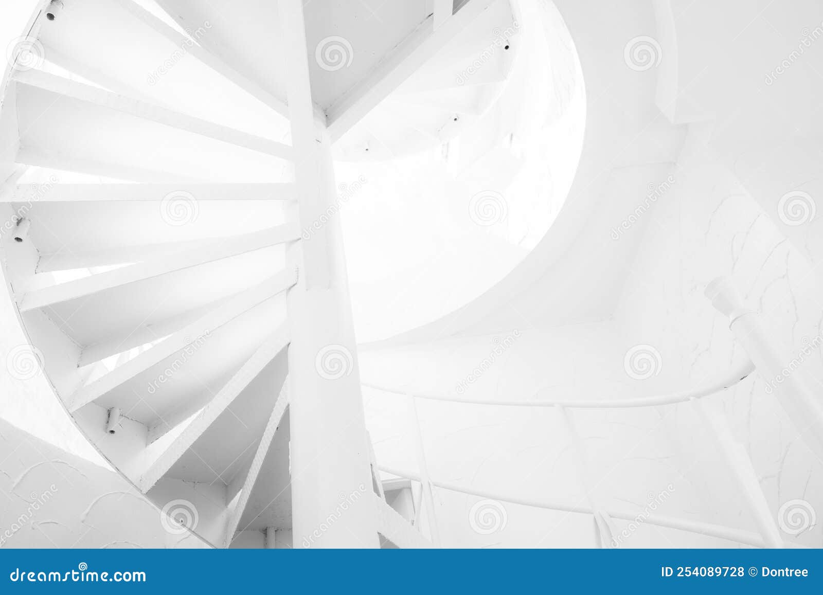 Modern Spiral Staircase with White Railing Stock Photo - Image of ...
