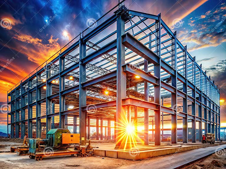 Modern Steel Structure Workshop Under Construction a Look at Industrial ...