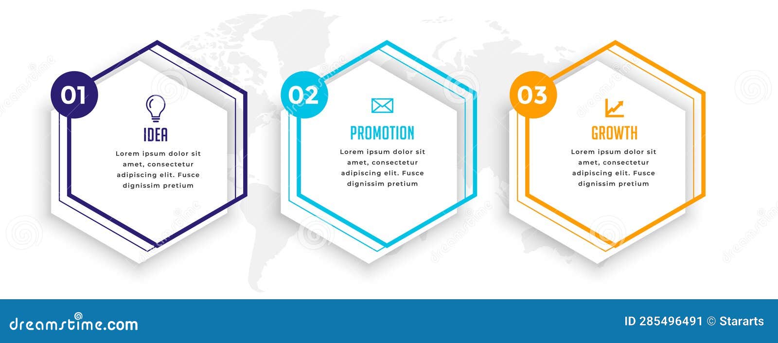 Modern 3 Step Business Marketing Sequence Template Design Stock ...