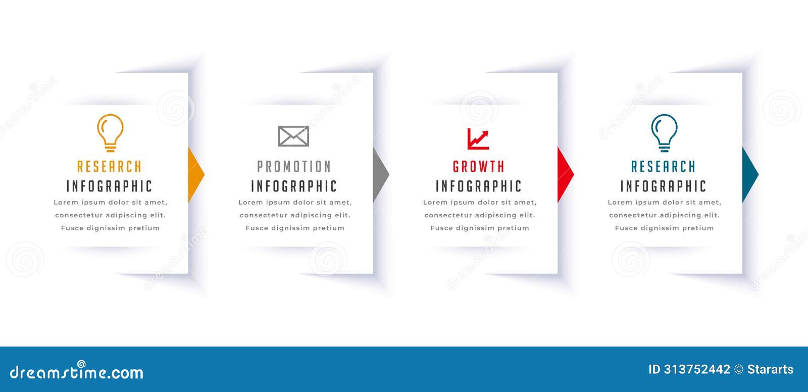 Modern 4 Step Infographic Category Chart Banner Design Stock Vector ...