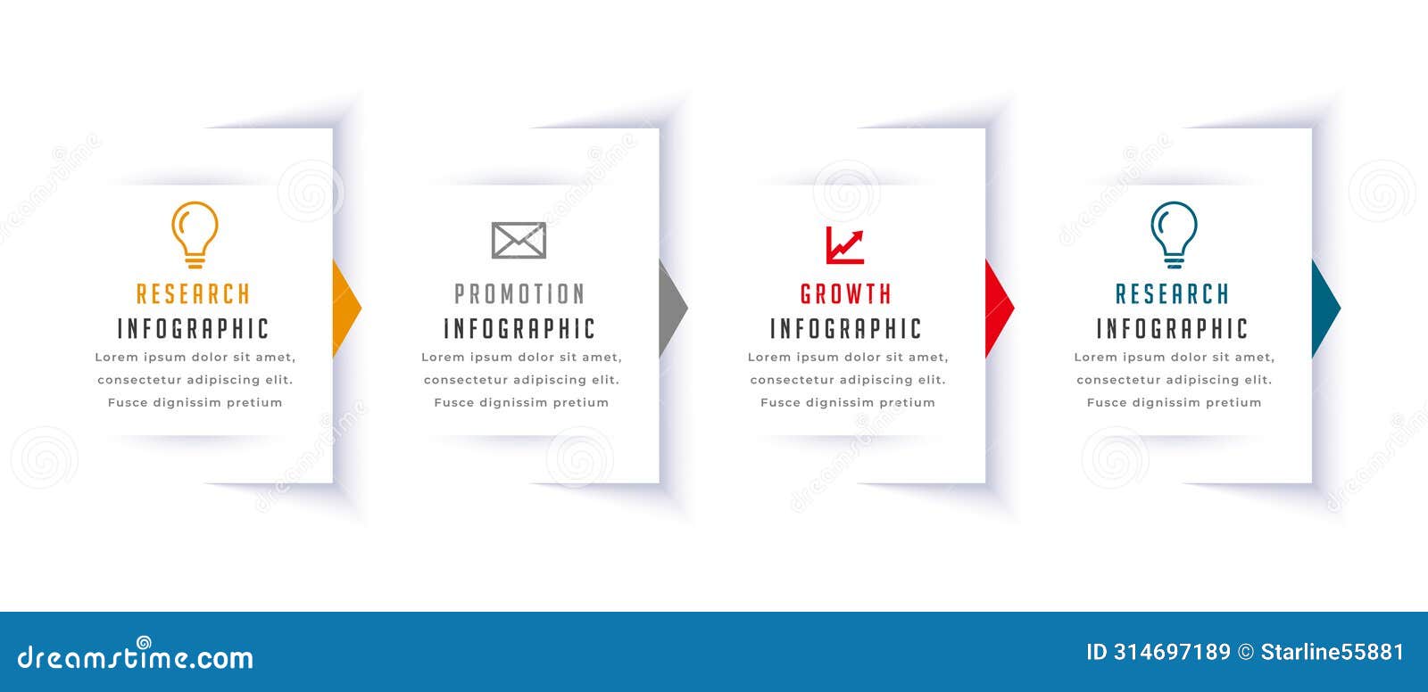 Modern 4 Step Infographic Category Chart Banner Design Stock Vector ...