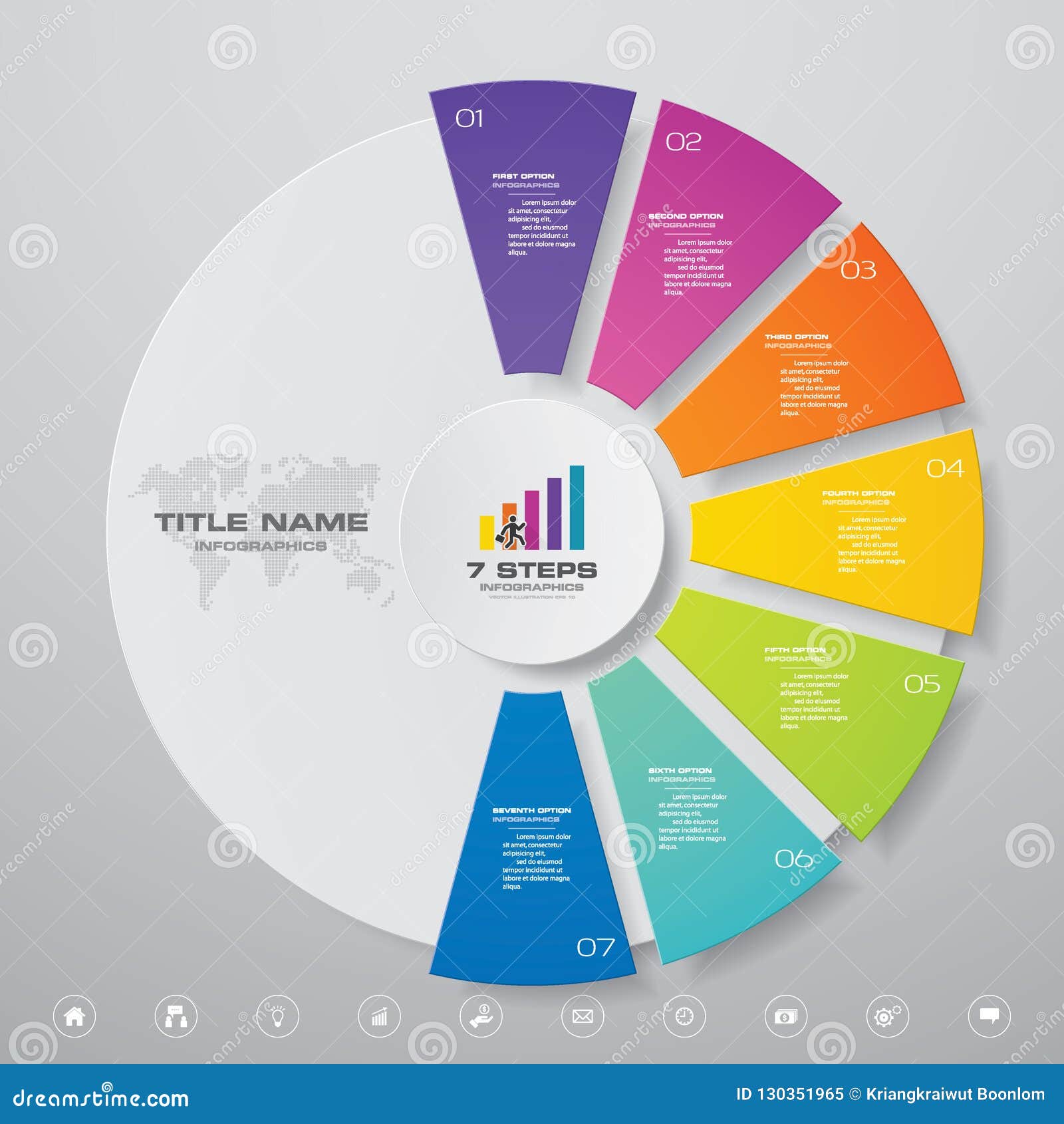 Ten Steps Cycle Infographic. Concept Design Template, Round Timeline ...