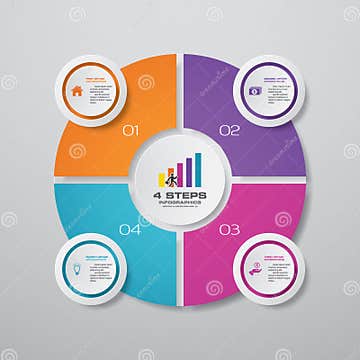 Modern 4 Steps Cycle Chart Infographics Elements. Stock Vector ...